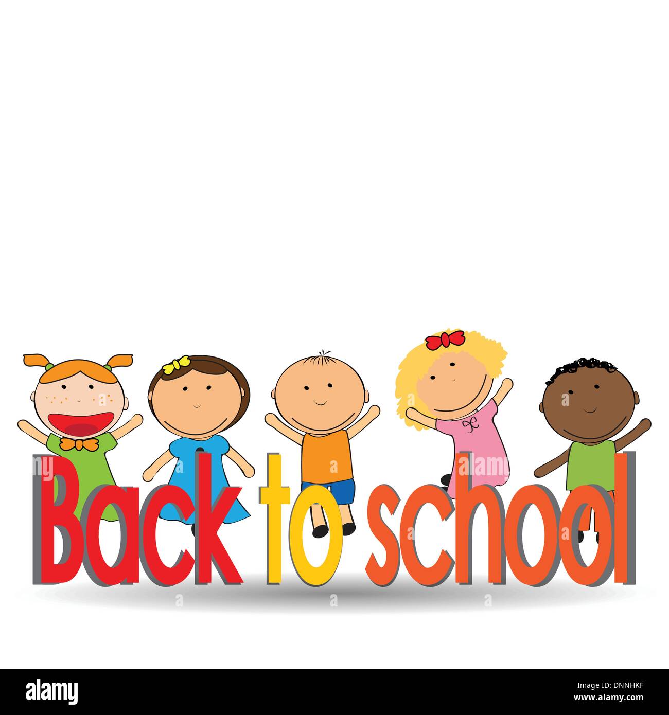 Happy and cute kids back to school Stock Vector Image & Art - Alamy