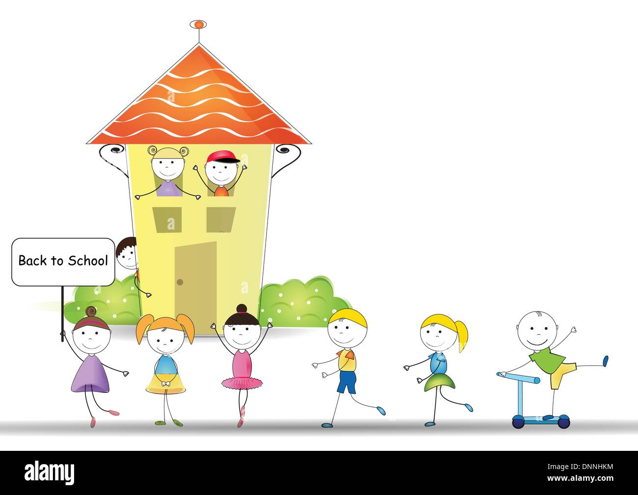 Happy and cute kids back to school Stock Vector Image & Art - Alamy