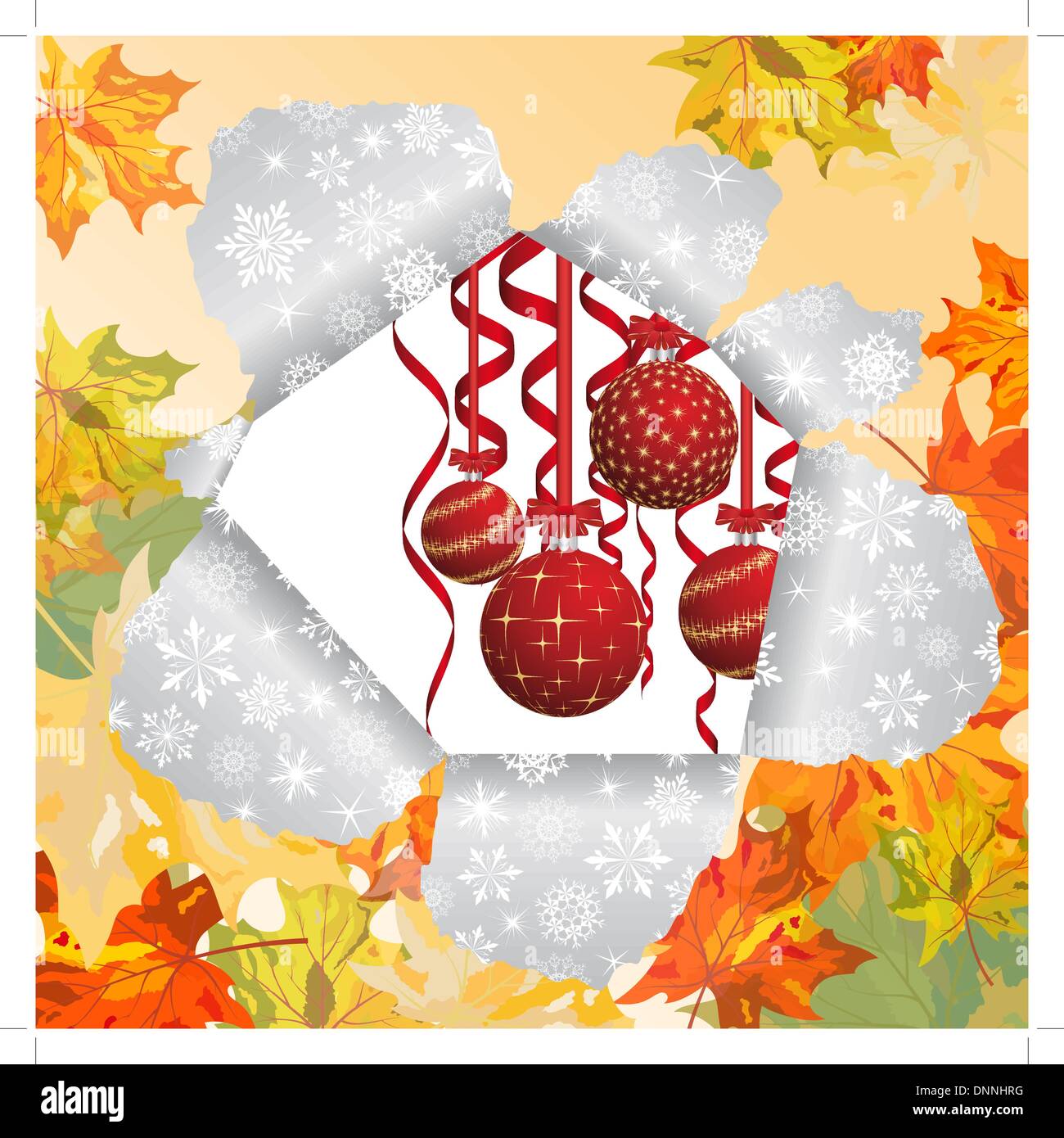 Christmas and New Year background after autumn. Vector illustration ...