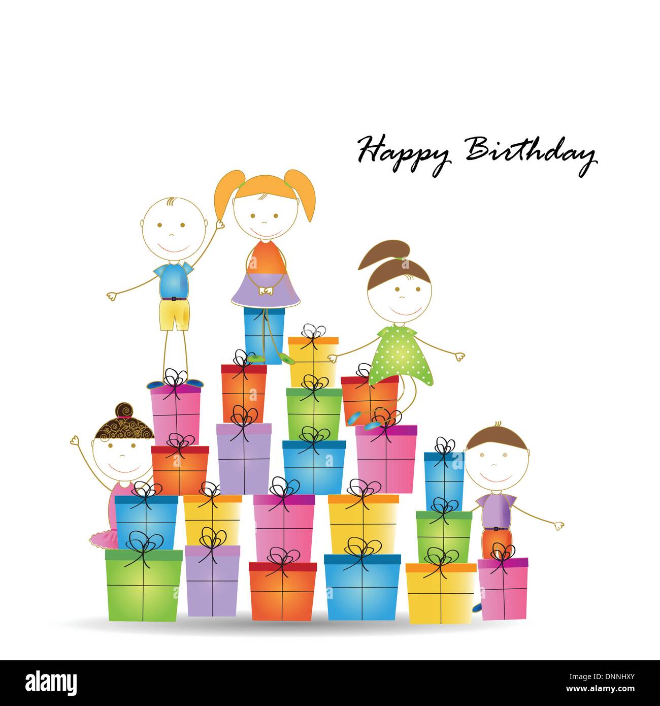 Children with presents Stock Vector Images - Alamy