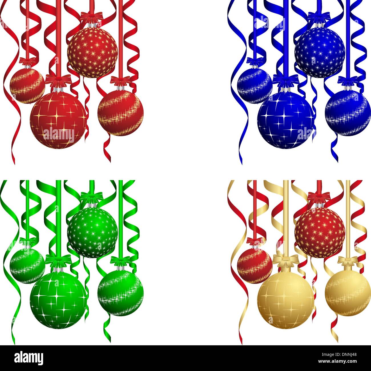 Set of Christmas card in different color. Fully editable EPS 8 vector ...