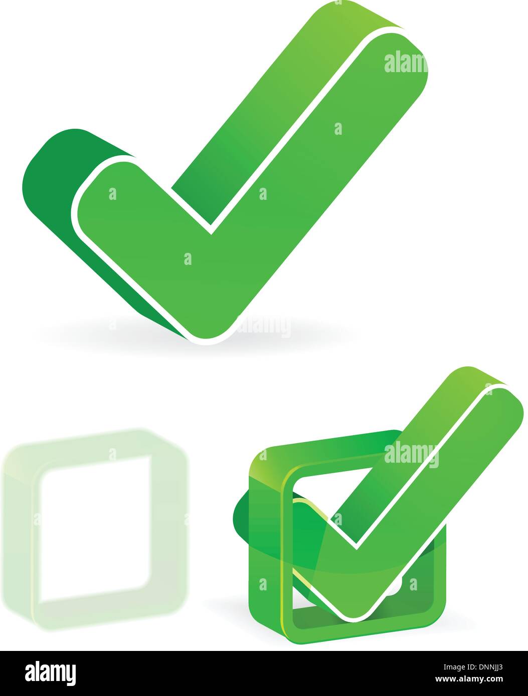 3d green tick ok sign Stock Vector Images - Alamy