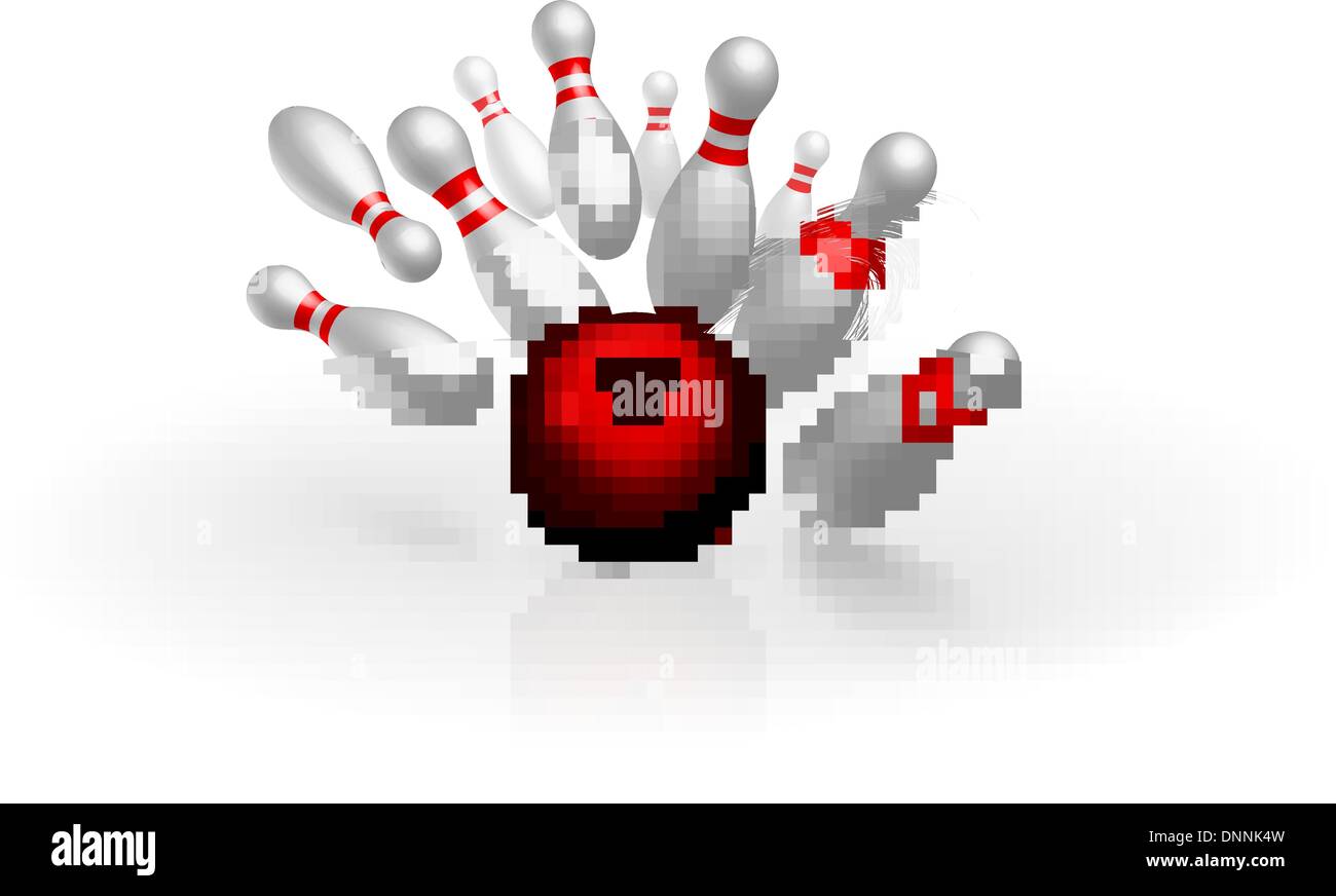 Bowling strike vector illustration isolated on white background Stock ...