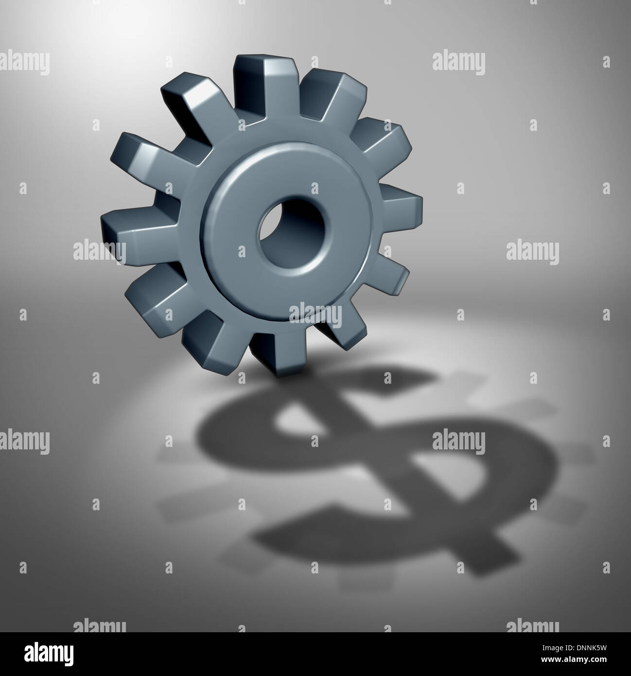 Investment potential business concept as a gear or cog wheel casting a ...