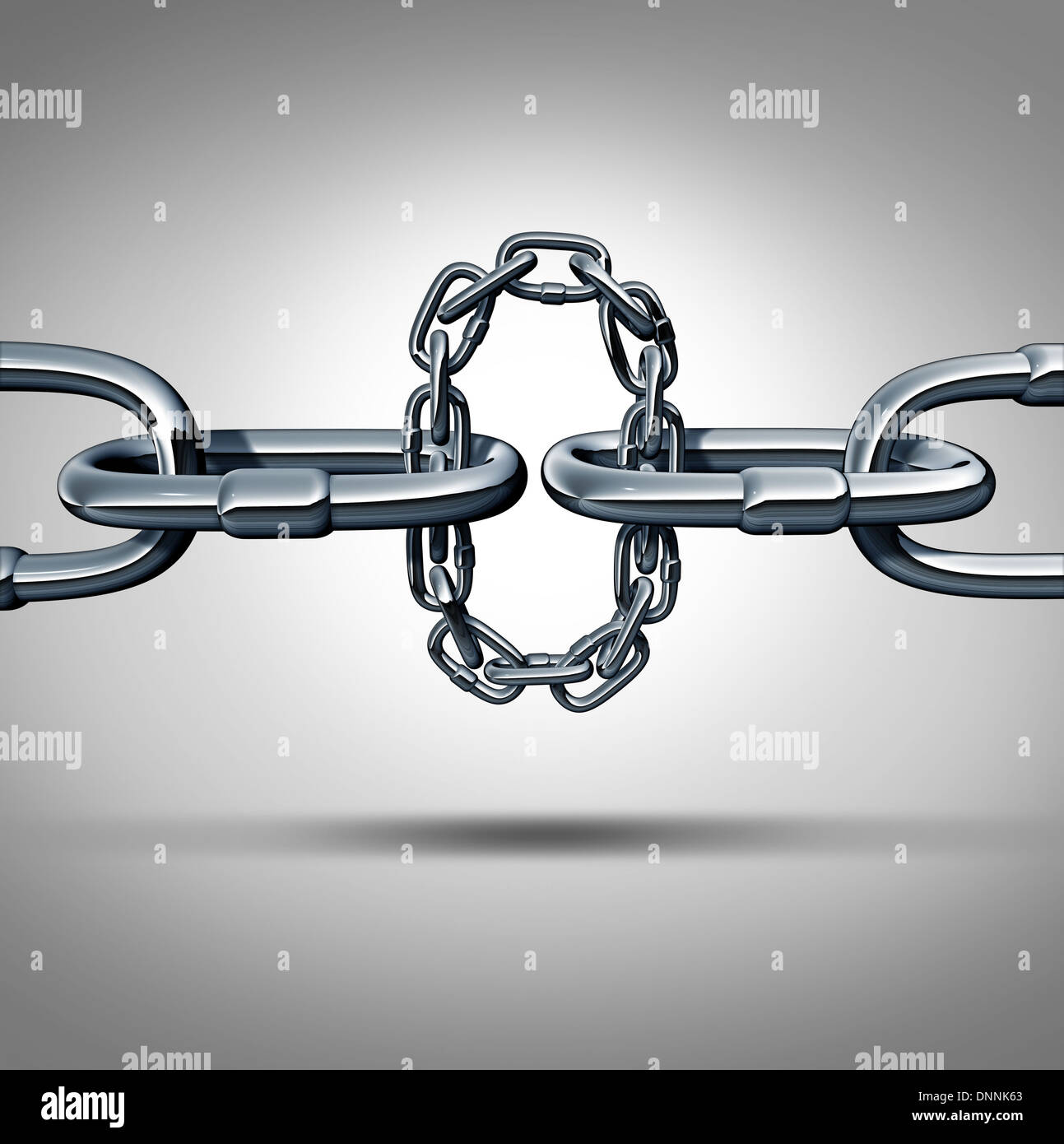 Organization solutions business concept with a group of metal chain ...