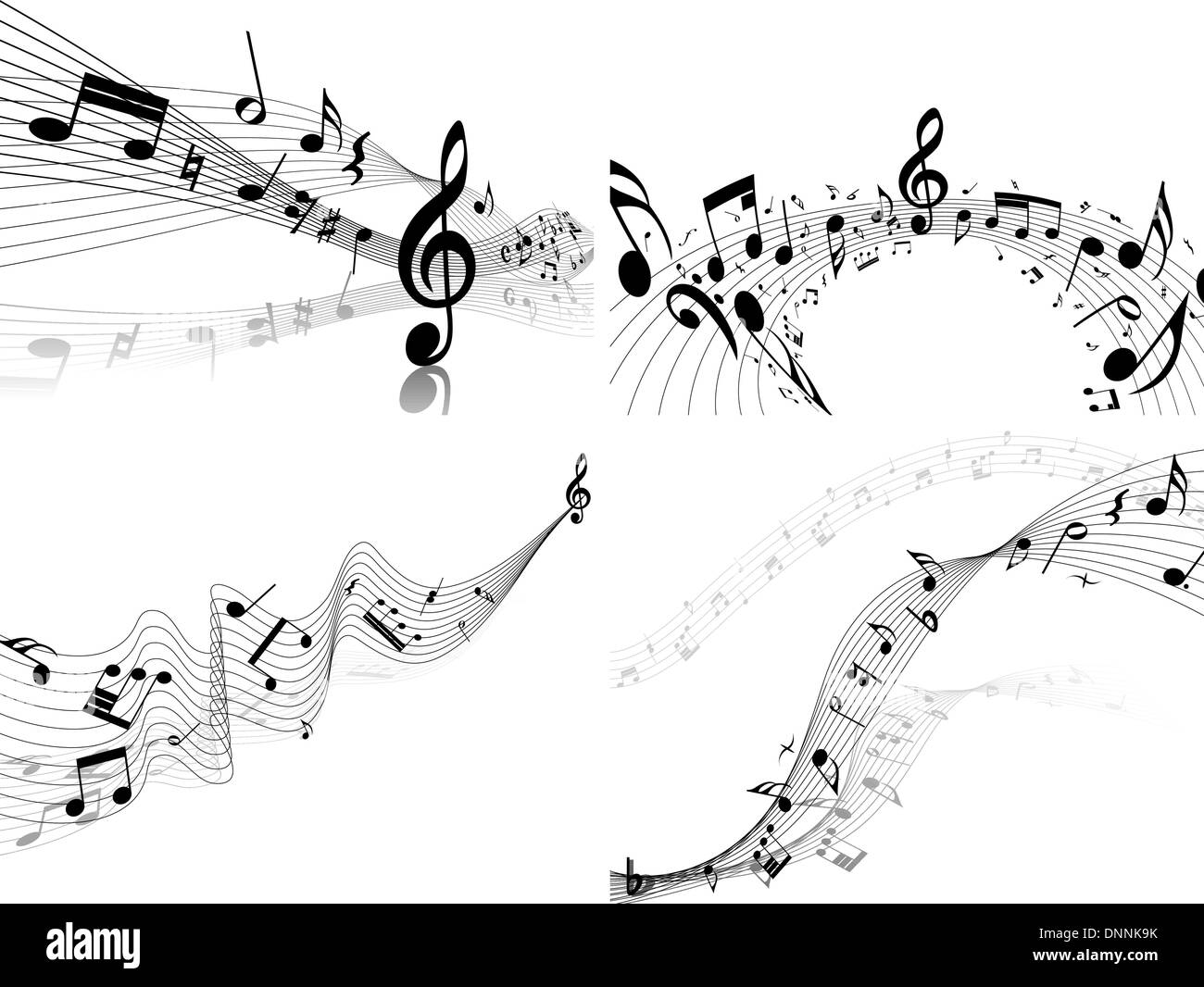 Vector musical notes staff background for design use Stock Vector Image ...