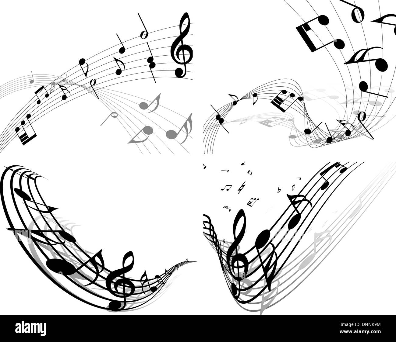 Vector musical notes staff background for design use Stock Vector Image ...