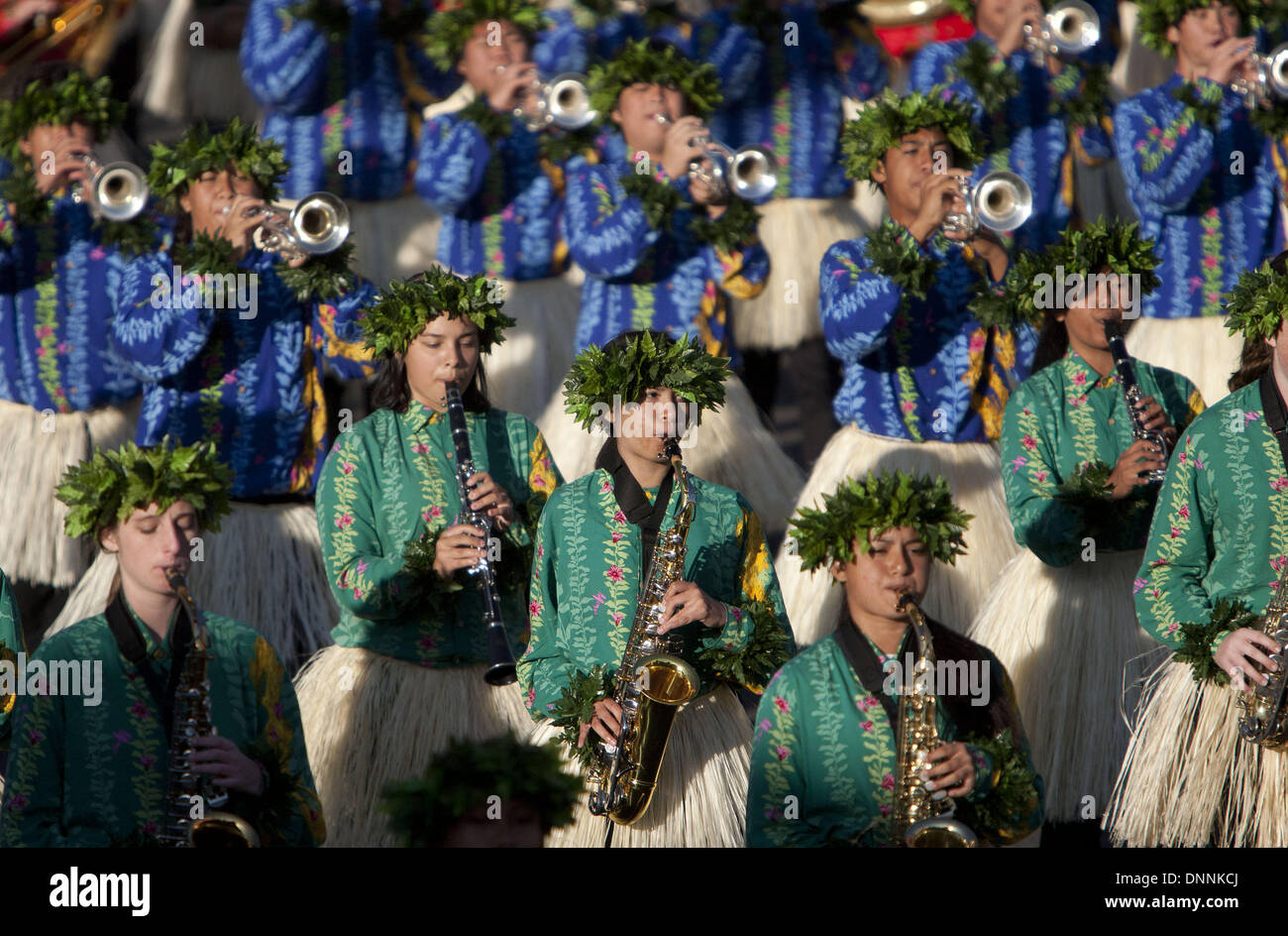 Pasadena, CALIFORNIA, USA. 1st Jan, 2014. Members of the Hawaii All ...
