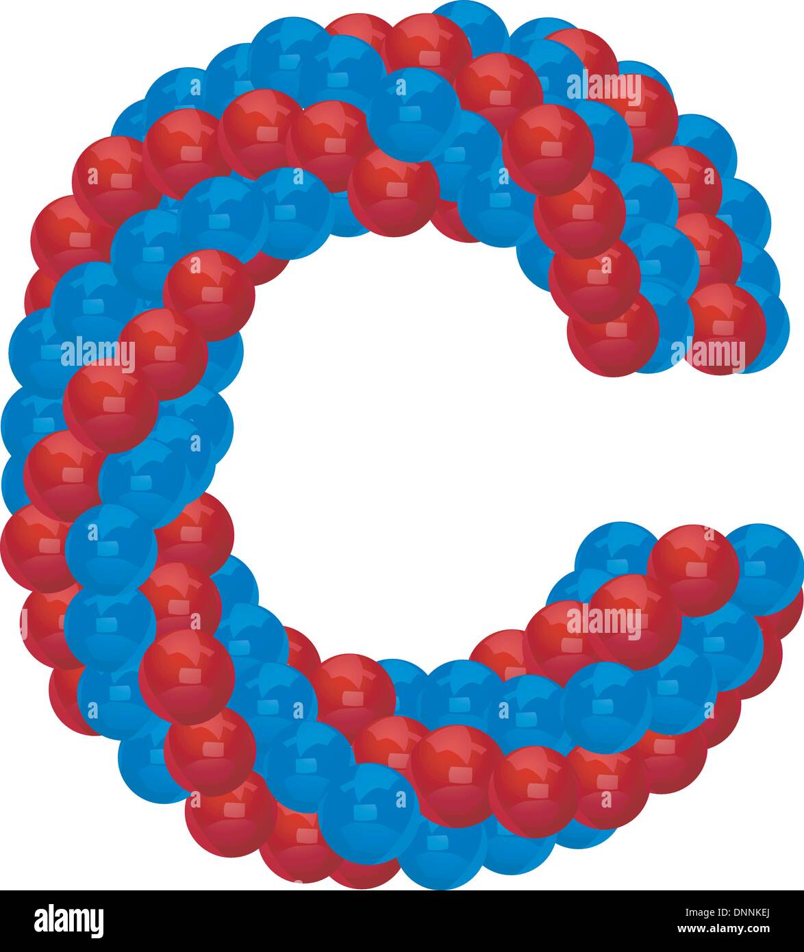 letter C from red and blue balloon illustartion Stock Vector Image ...