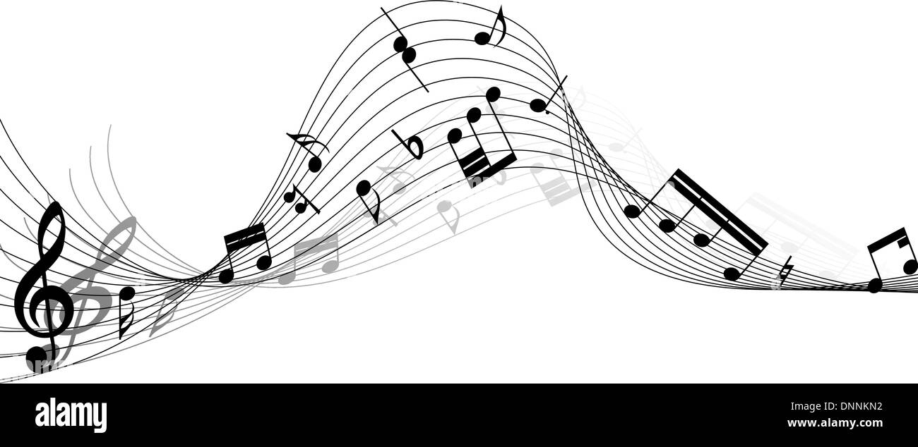 Vector musical notes staff background for design use Stock Vector Image ...