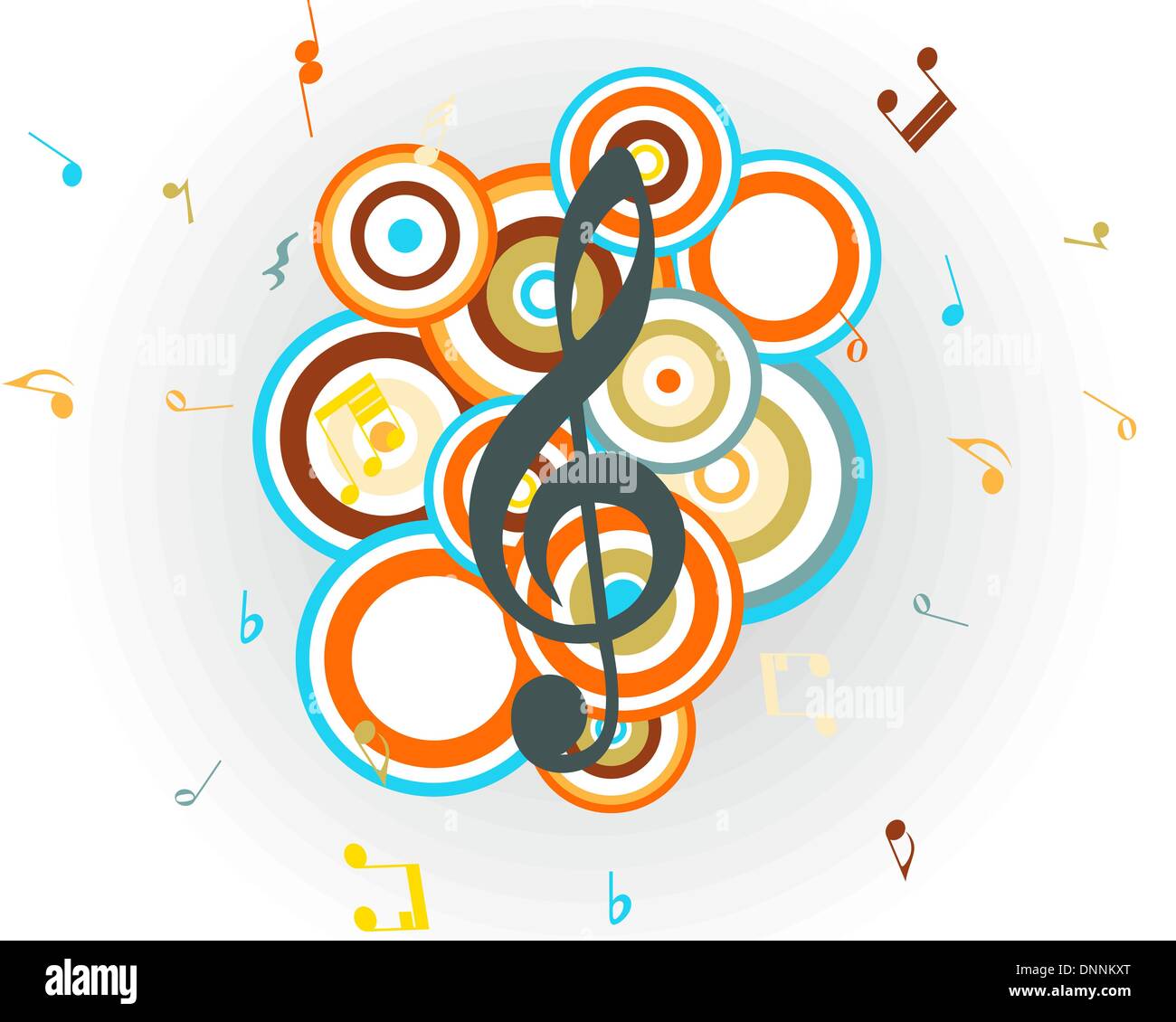 Musical retro notes staff background. Vector illustration Stock Vector ...