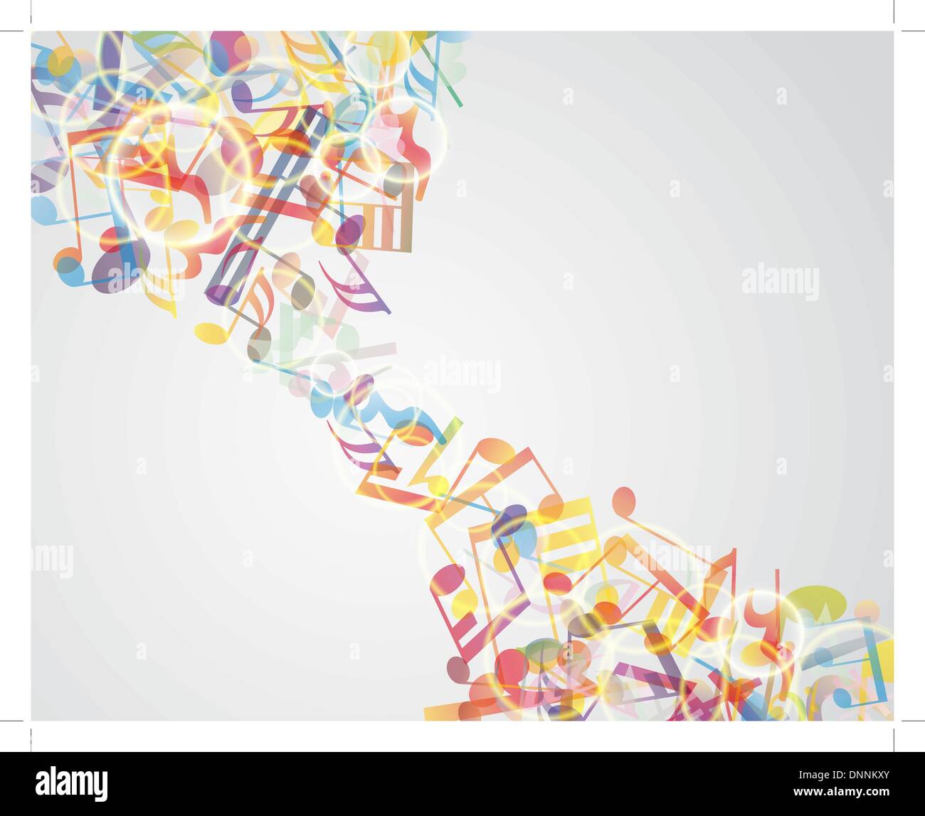 Multicolour musical notes staff background. Vector illustration with ...