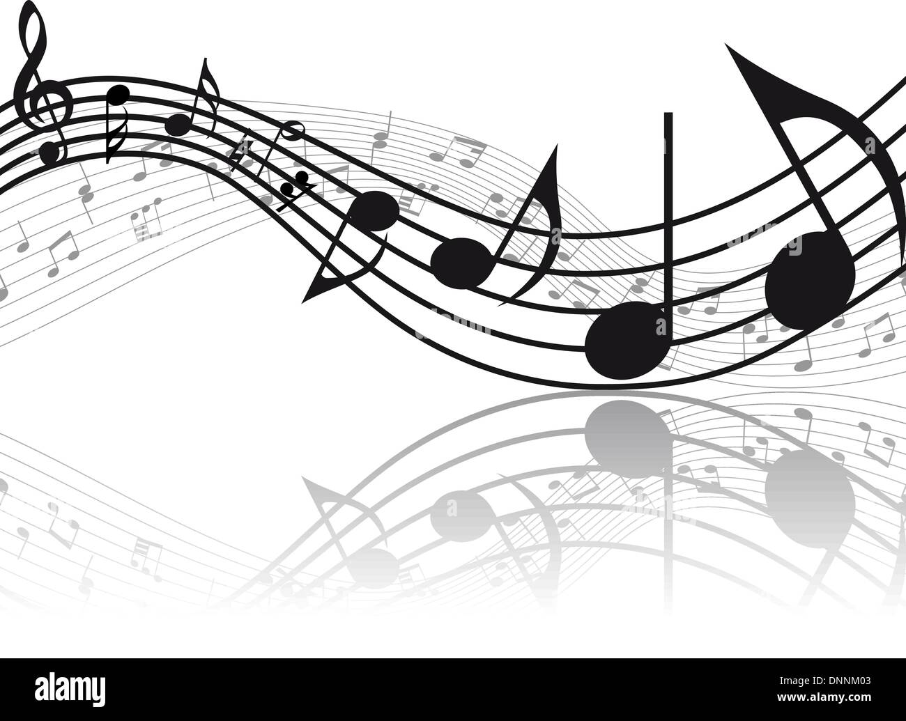Vector musical notes staff background for design use Stock Vector Image ...