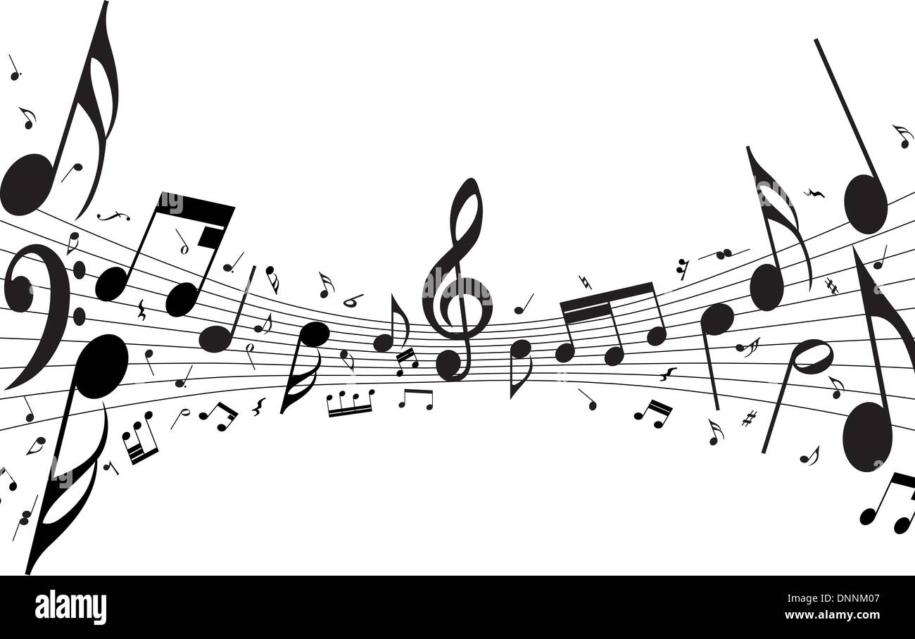 Vector musical notes staff background for design use Stock Vector Image ...