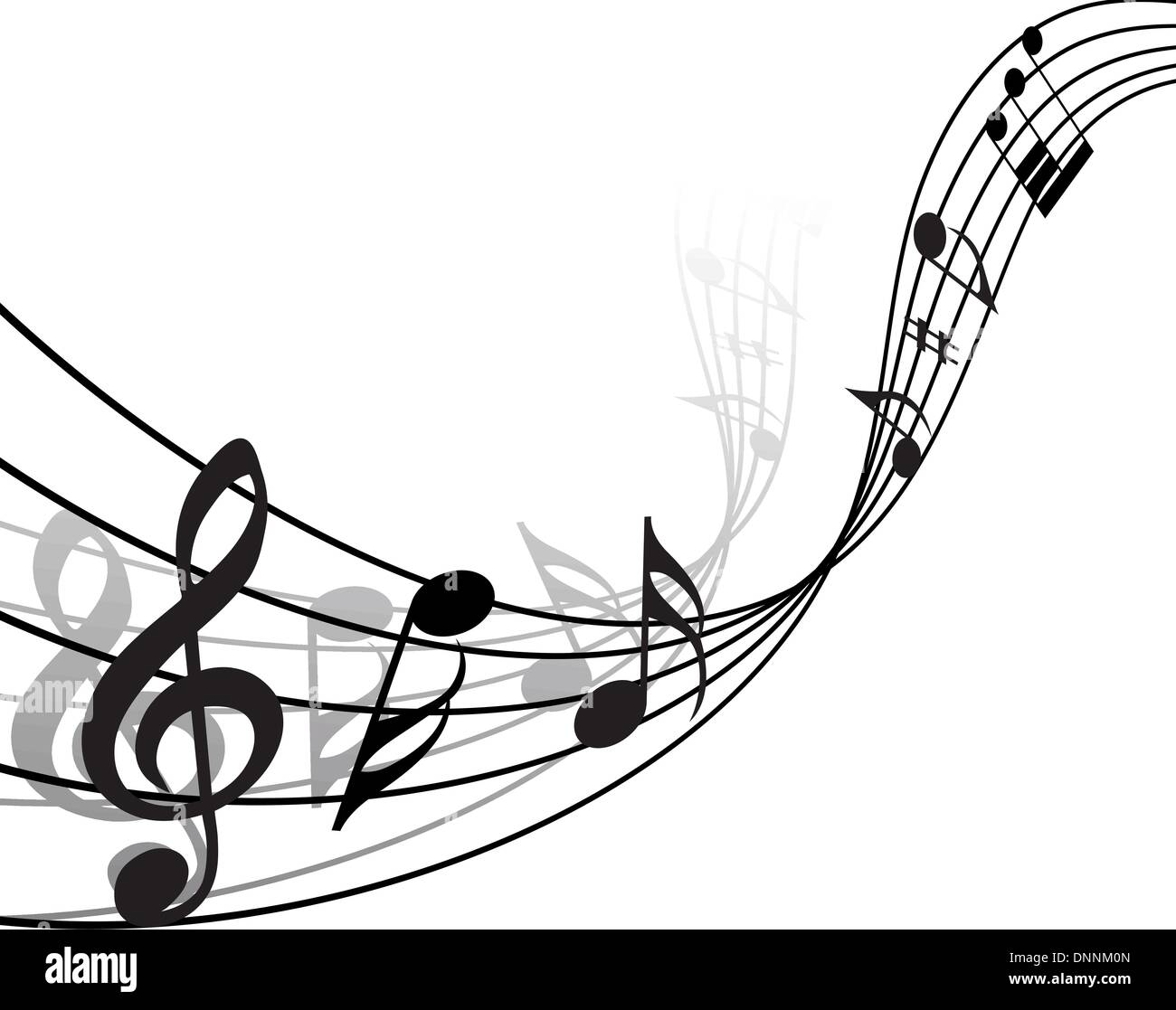 Vector musical notes staff background for design use Stock Vector Image ...