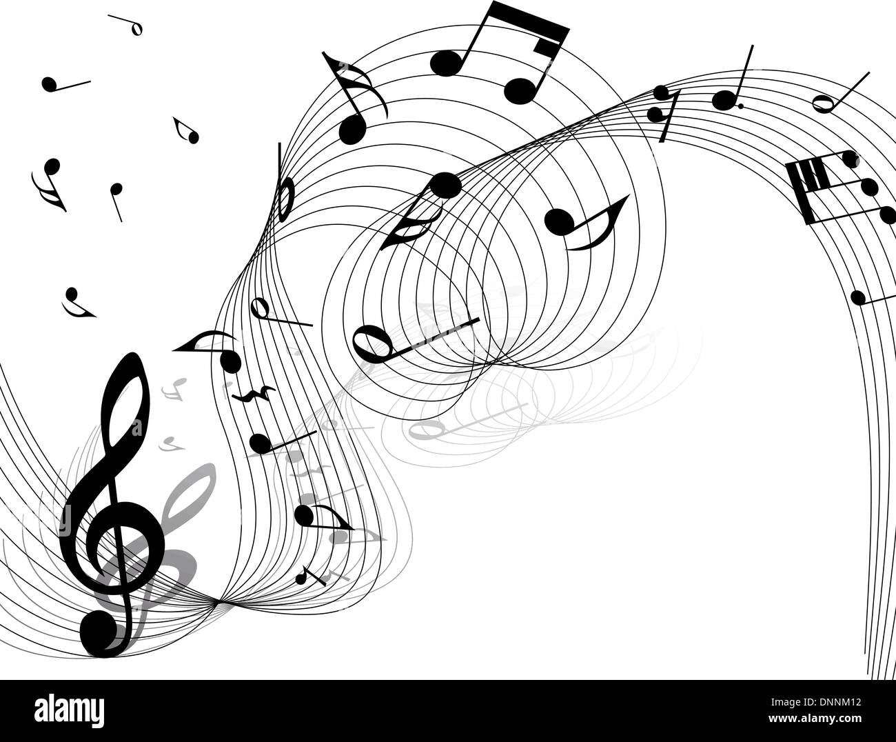 Vector musical notes staff background for design use Stock Vector Image ...