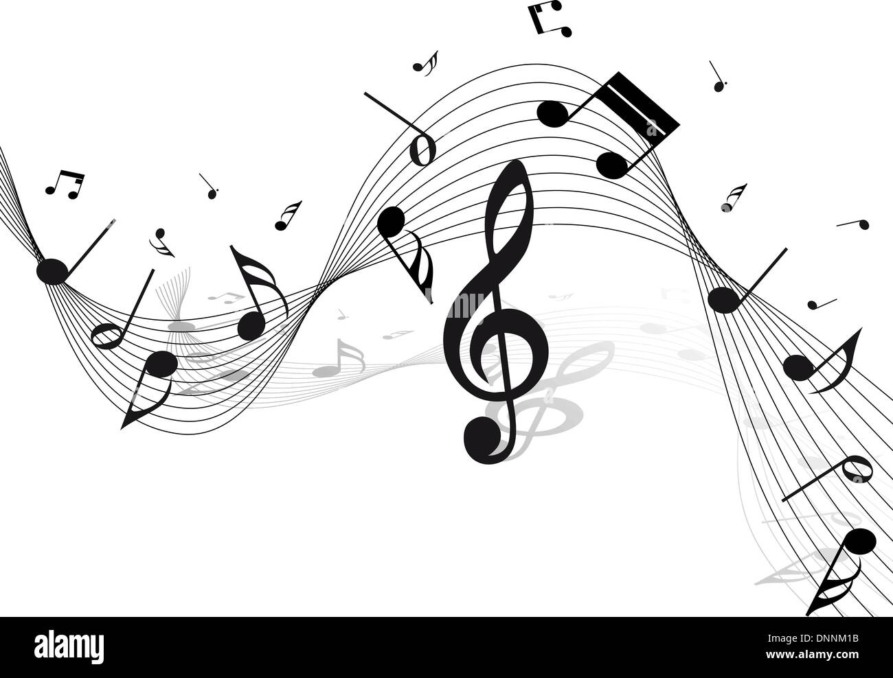Vector musical notes staff background for design use Stock Vector Image ...
