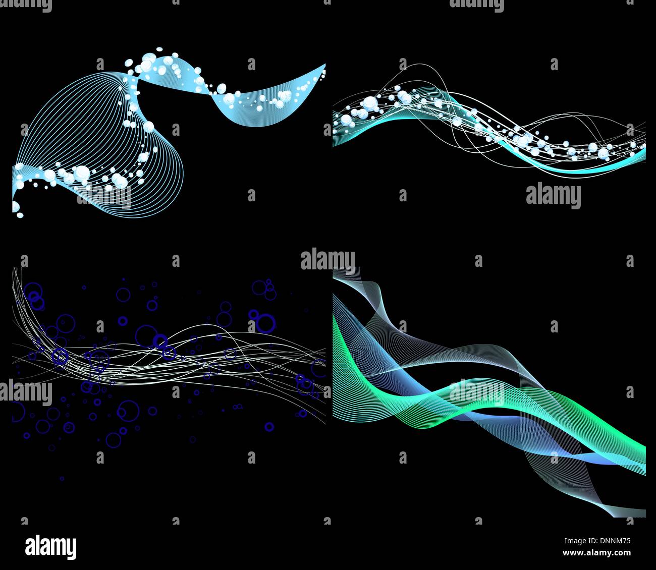Abstract water vector background set with neon glowing Stock Vector ...