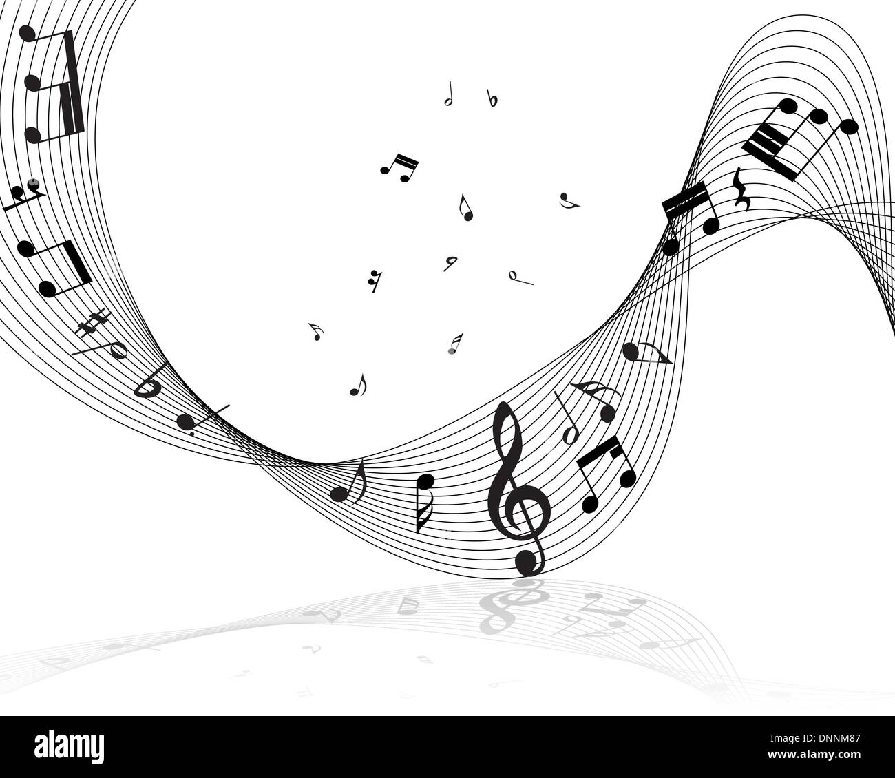 Vector musical notes staff background for design use Stock Vector Image ...