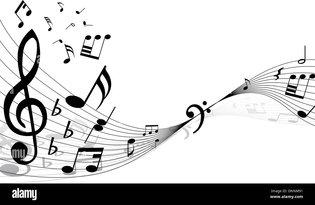 Musical note stuff vector backgrounds with notes and lines Stock Vector ...
