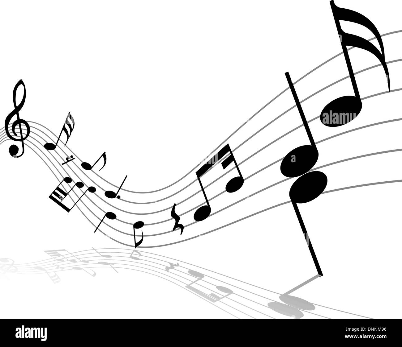 Musical notes staff with lines and shadows Stock Vector Image & Art - Alamy