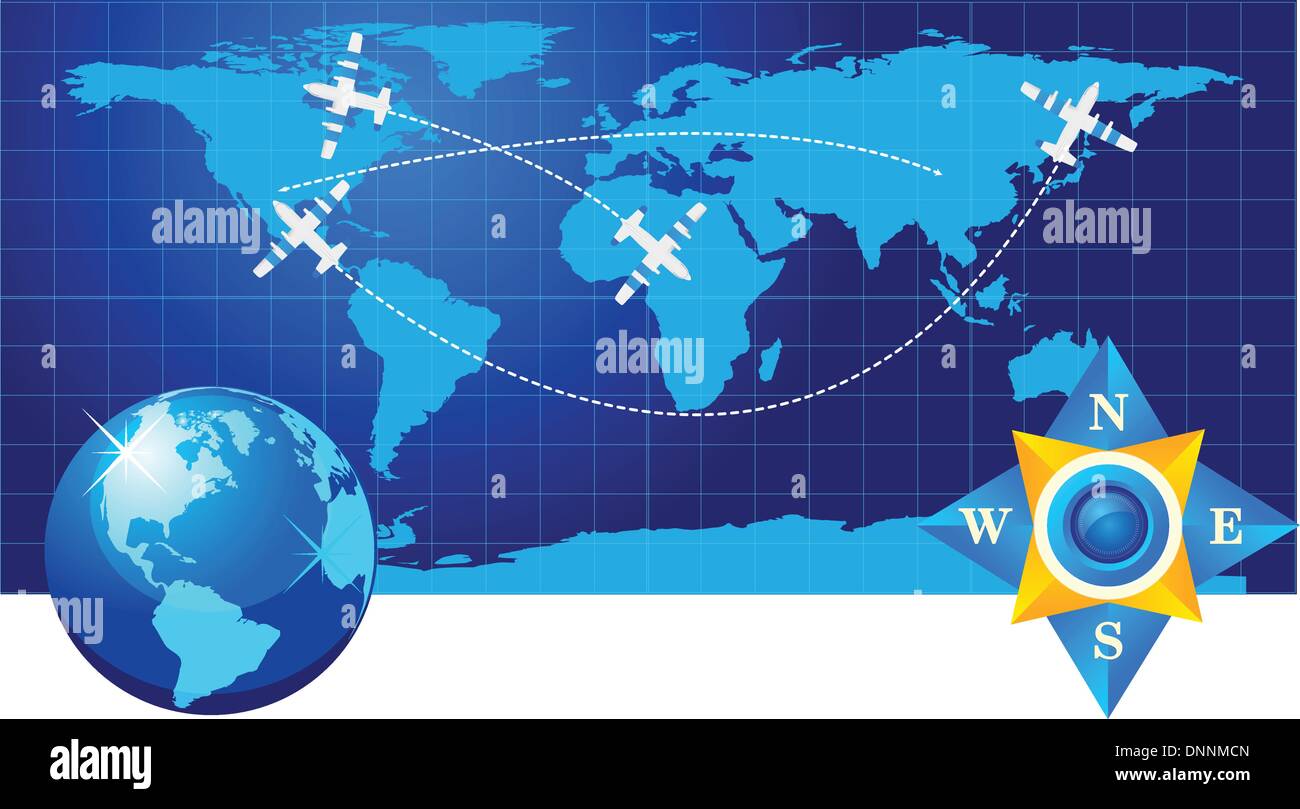 Airplane on map europe Stock Vector Images - Alamy