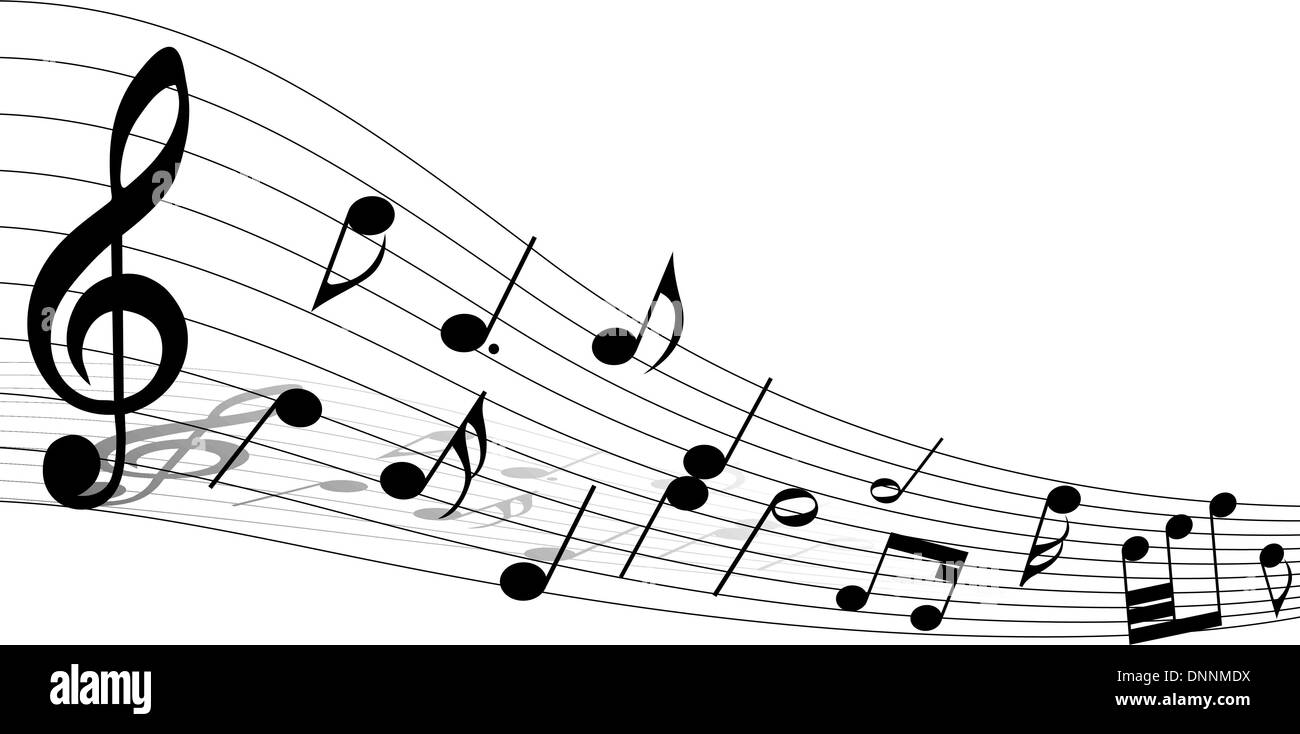 Vector musical notes staff background for design use Stock Vector Image ...