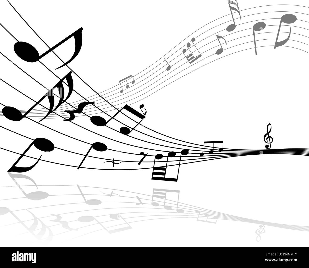 Musical notes background with lines. Vector illustration Stock Vector ...