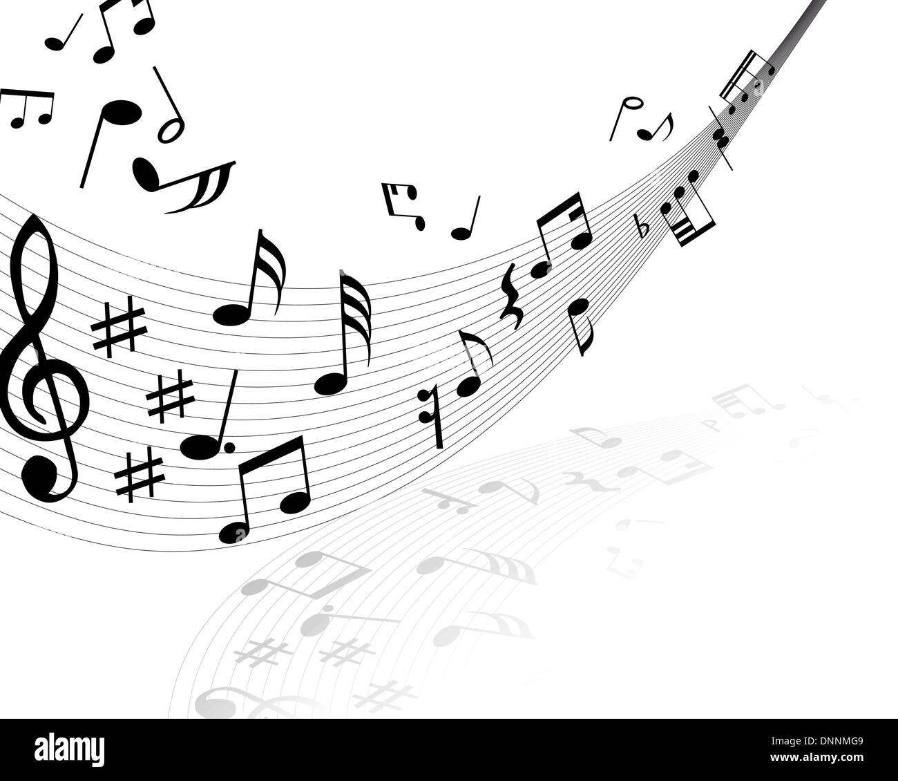 Musical notes background with lines. Vector illustration Stock Vector ...