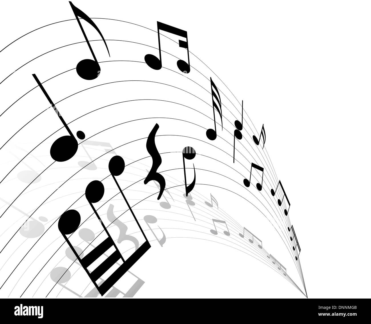 Musical notes background with lines. Vector illustration Stock Vector ...