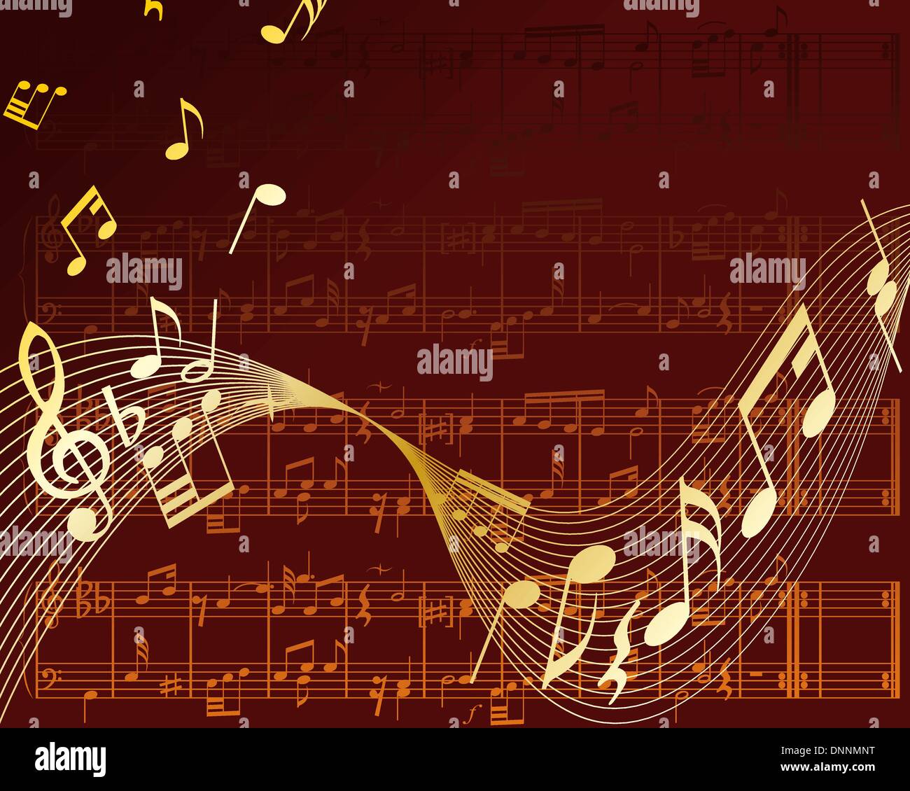 Vector musical notes staff background for design use Stock Vector Image ...