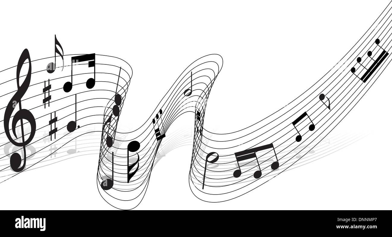 Vector musical notes staff background for design use Stock Vector Image ...