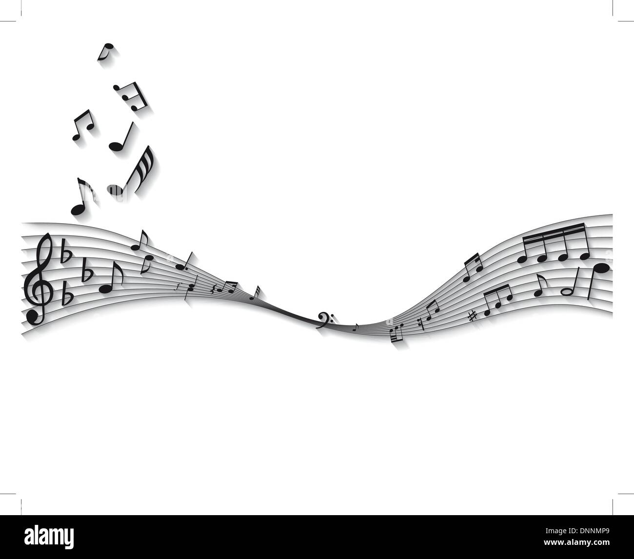 Vector musical notes staff background for design use Stock Vector Image ...