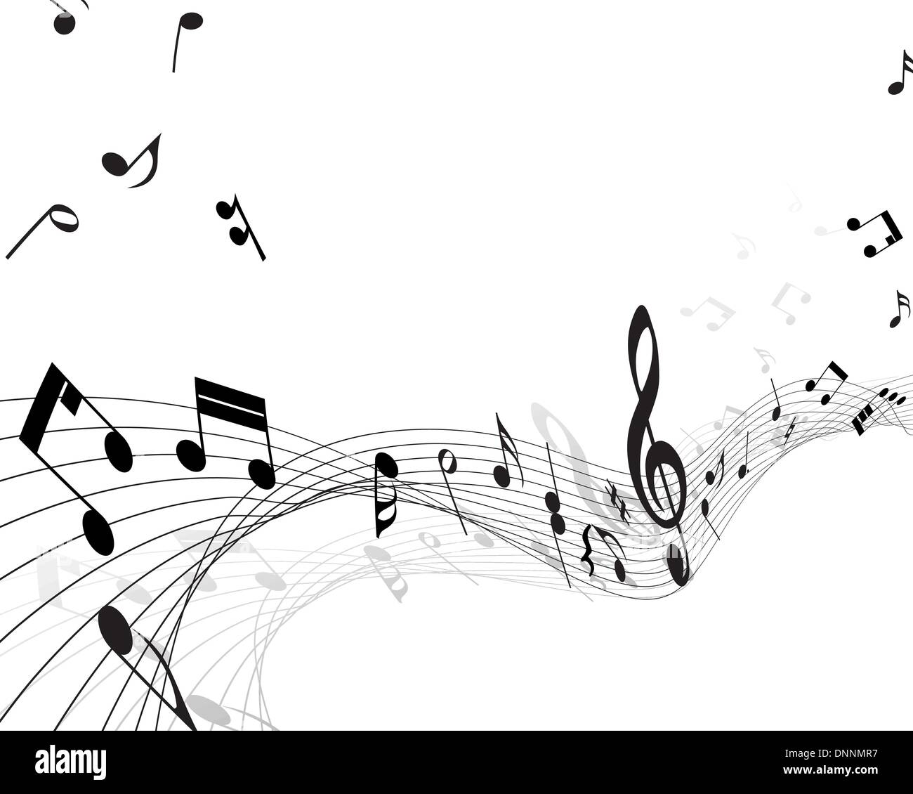 Vector musical notes staff background for design use Stock Vector Image ...