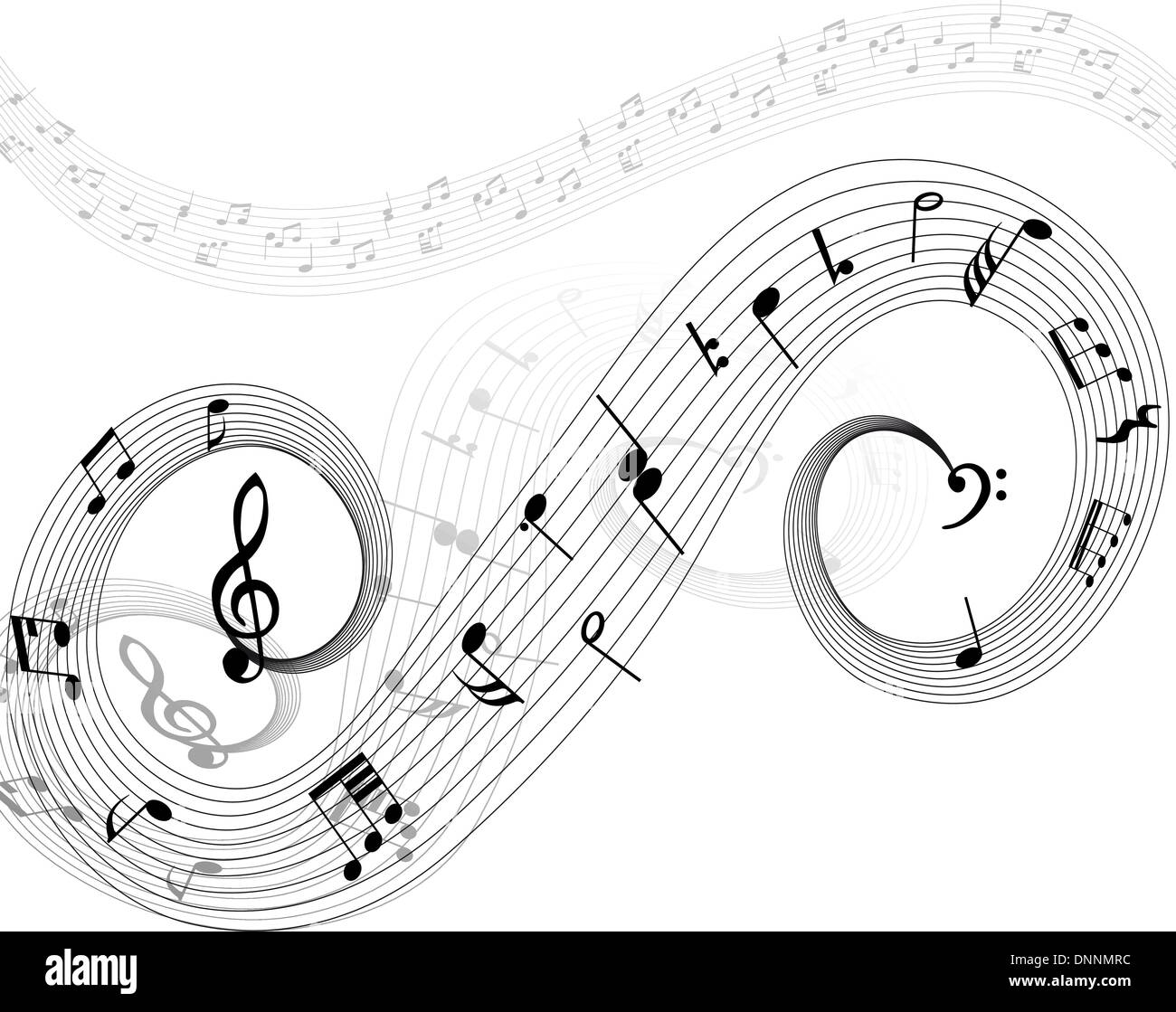 Musical note stuff vector backgrounds with notes and lines Stock Vector ...