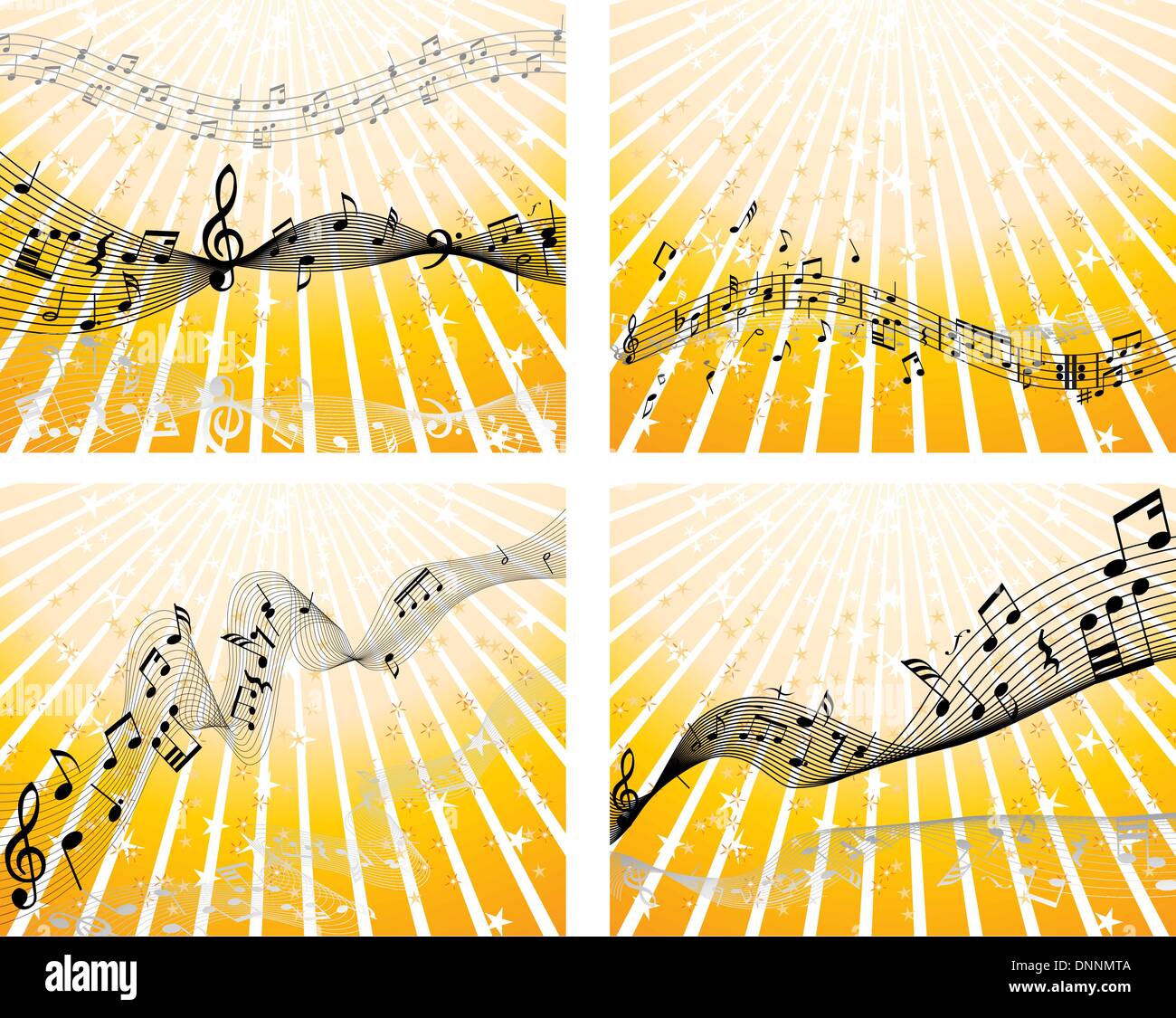 Set of four vector musical notes staff Stock Vector Image & Art - Alamy