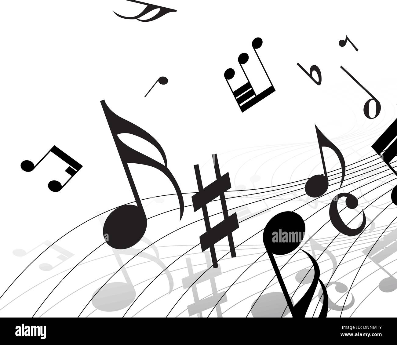 Vector musical notes staff background for design use Stock Vector Image ...