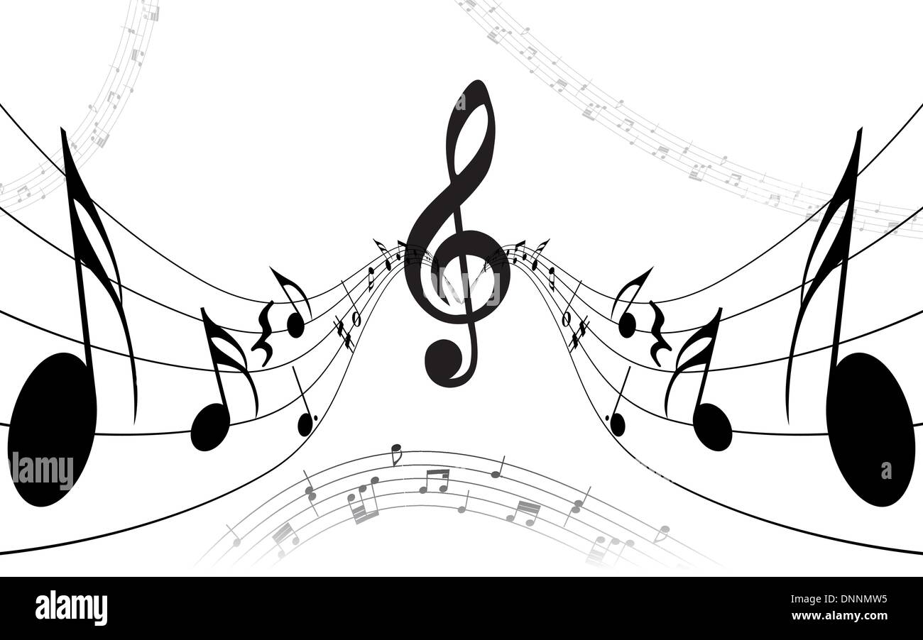 Vector musical notes staff background for design use Stock Vector Image ...