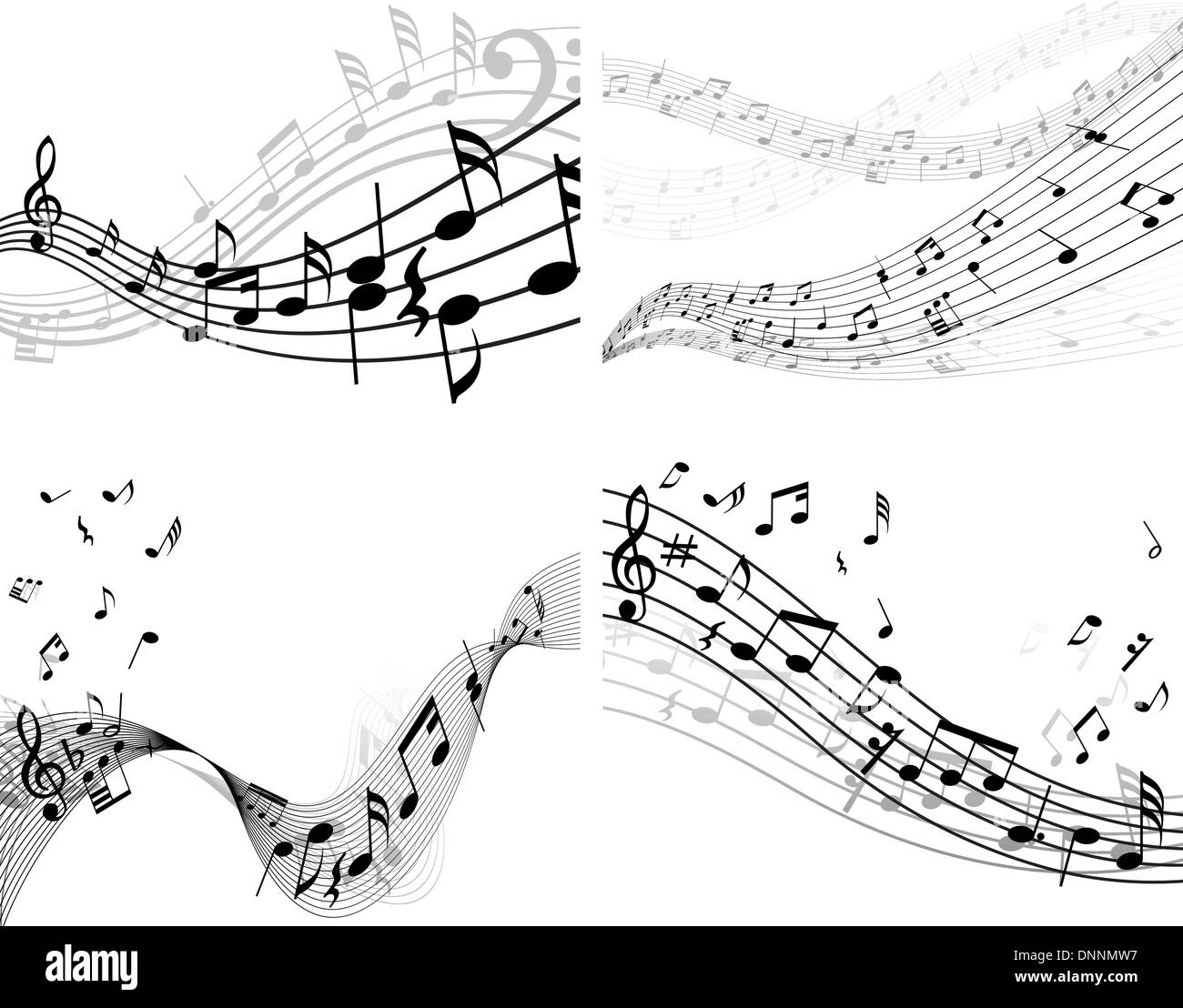 Set of vector musical notes background for design use Stock Vector ...