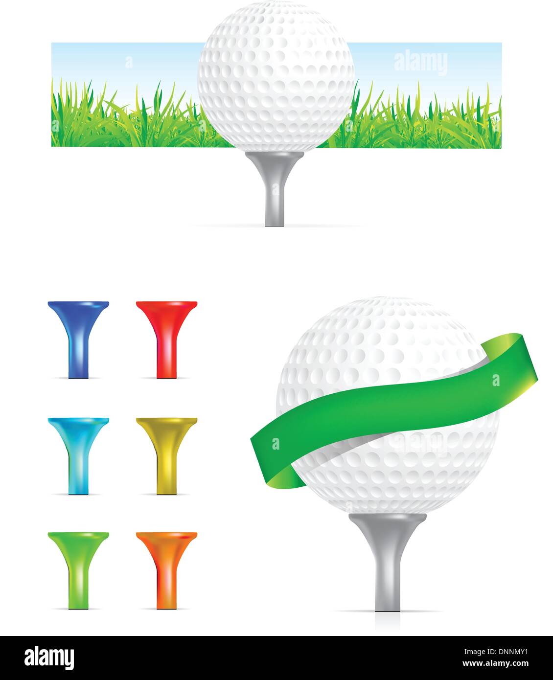 Golf ball on grass vector hi-res stock photography and images - Alamy