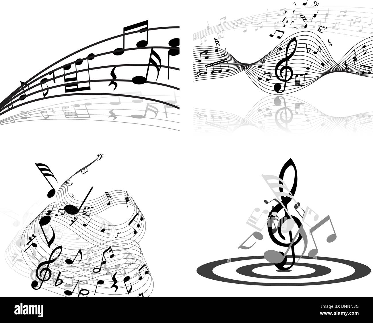 Set of vector musical notes background for design use Stock Vector ...