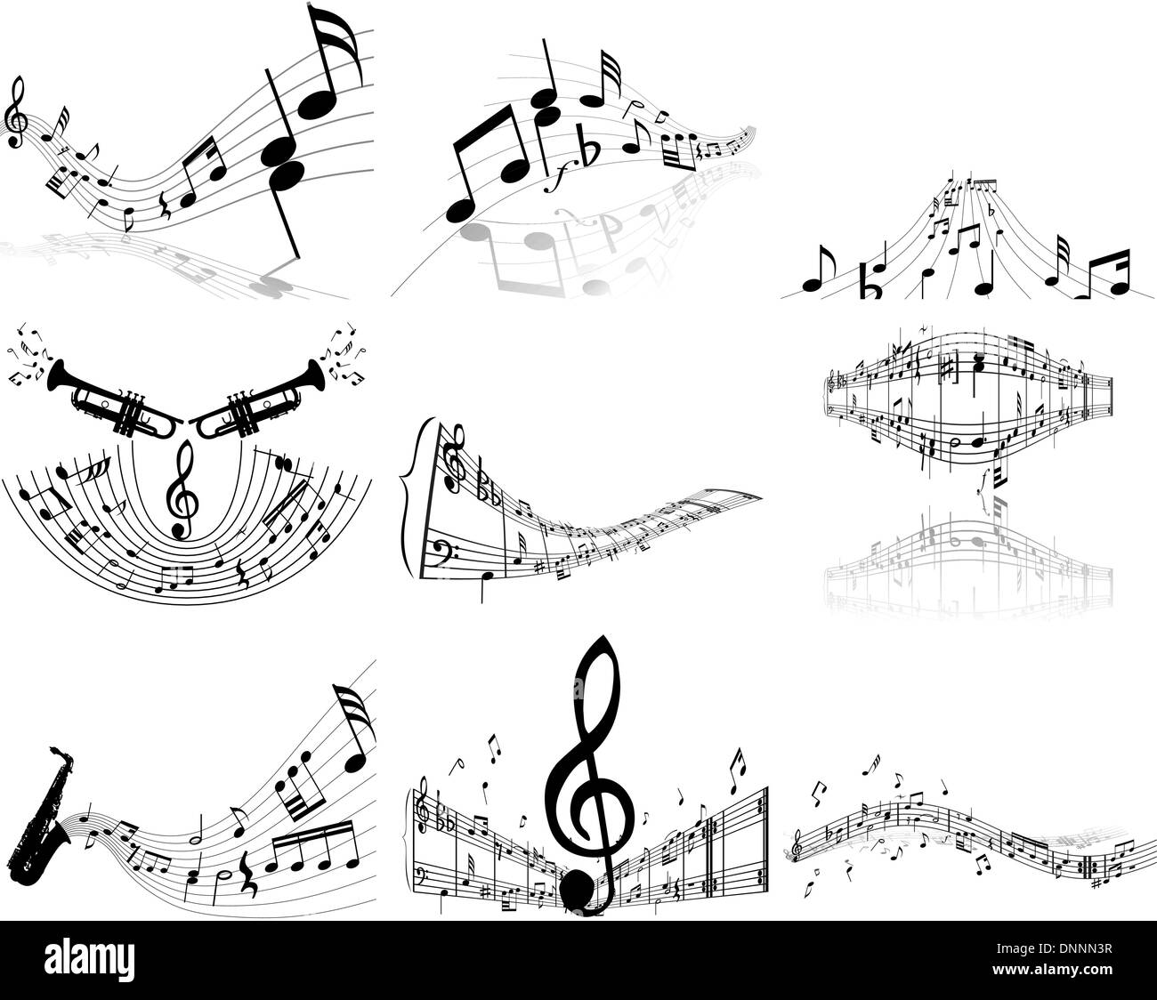 Nine notes Stock Vector Images - Alamy