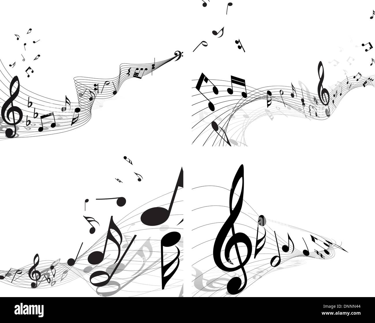Vector musical notes staff backgrounds set for design use Stock Vector ...