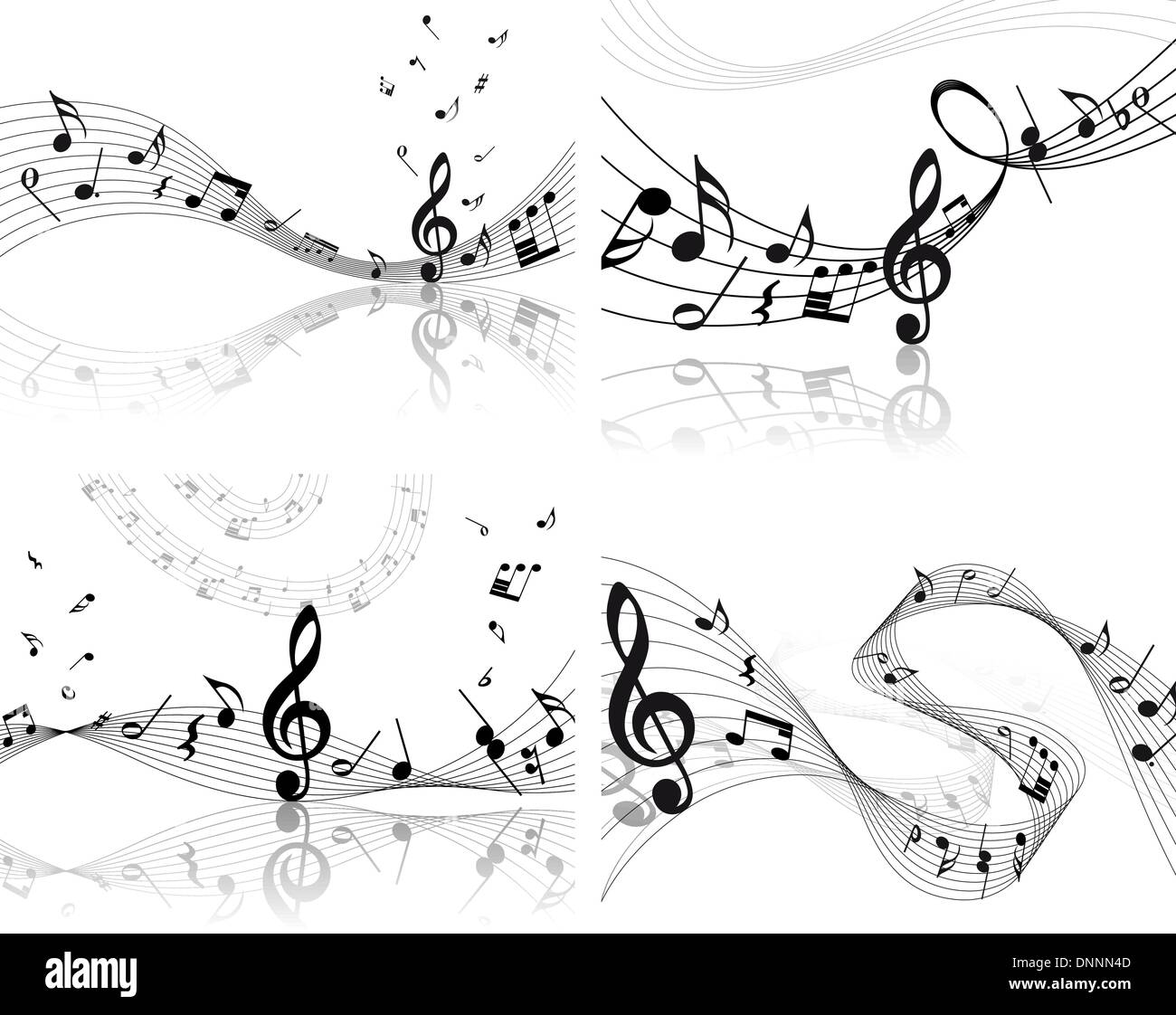 Vector musical notes staff backgrounds set for design use Stock Vector ...
