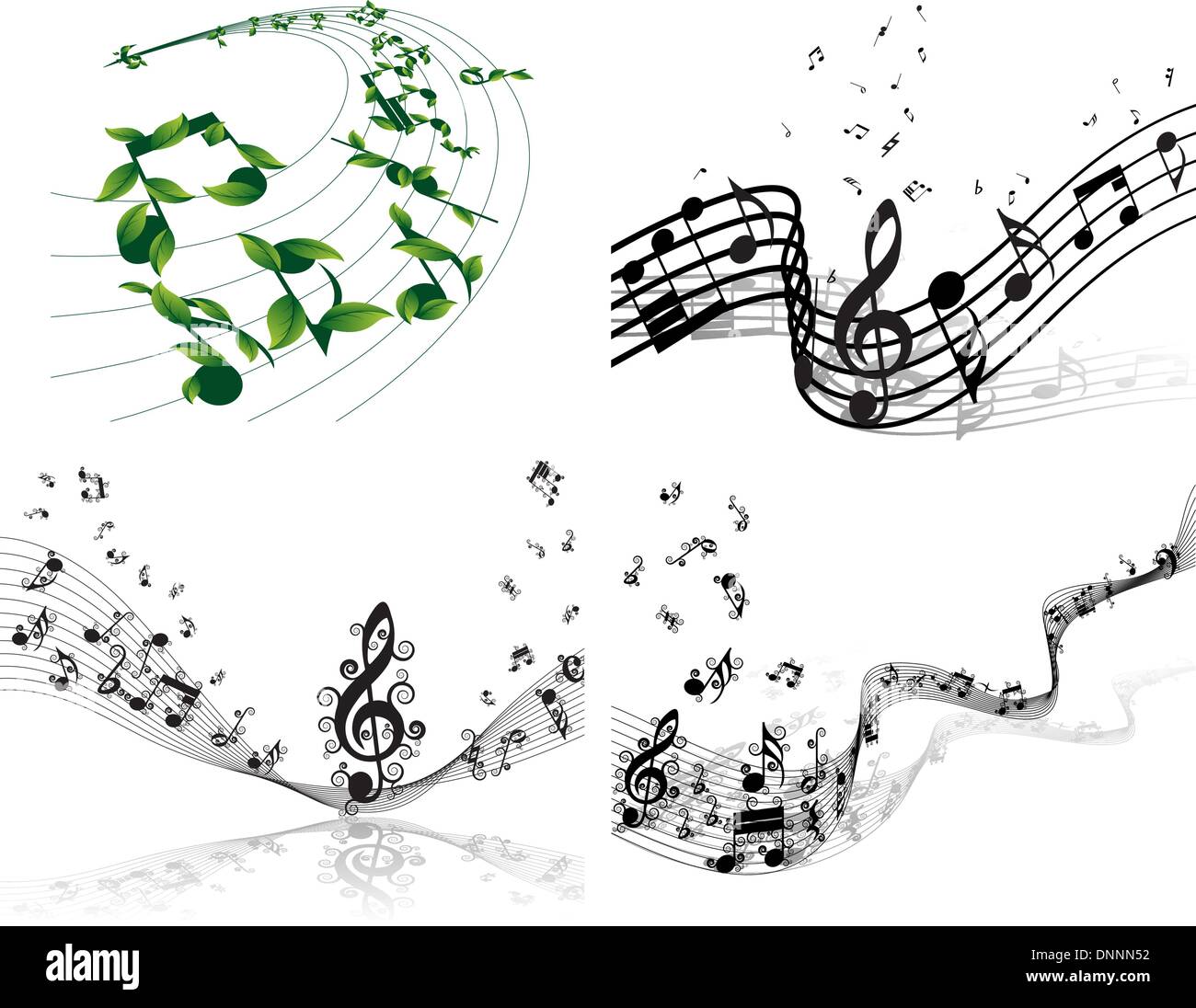 Vector musical notes staff backgrounds set for design use Stock Vector ...