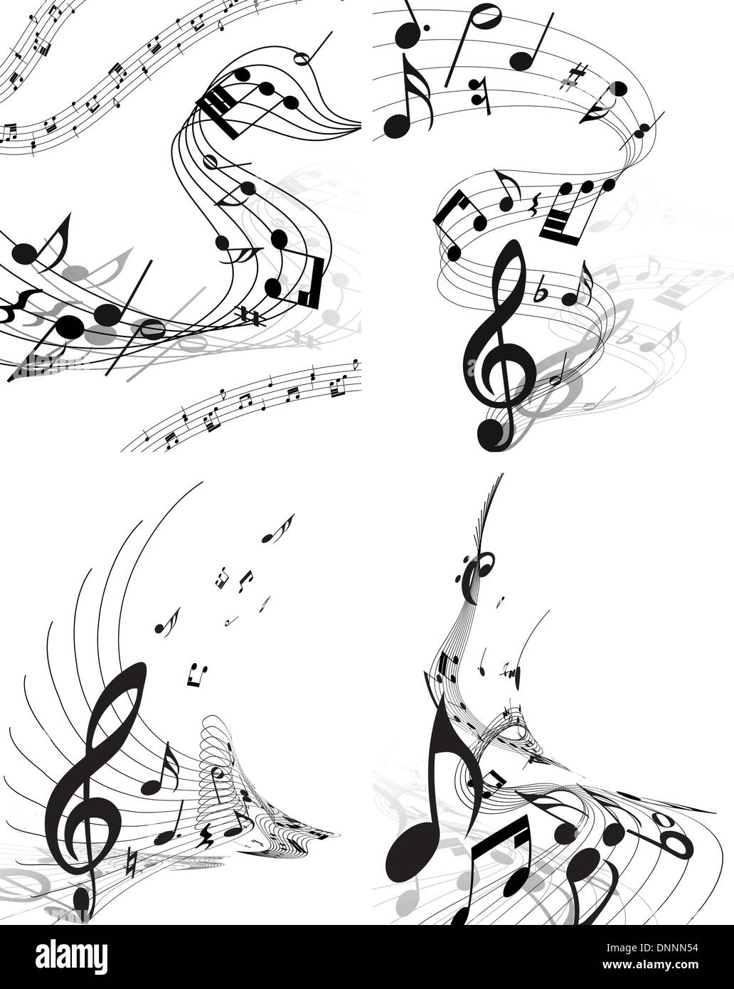 Vector musical notes staff backgrounds set for design use Stock Vector ...