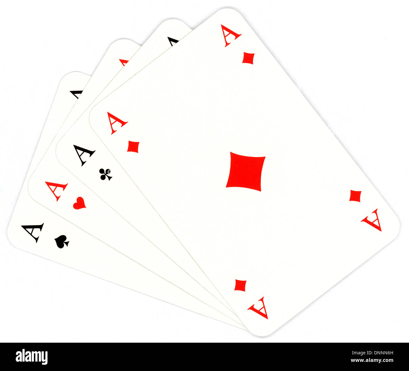 Four aces isolated on white background Stock Photo - Alamy