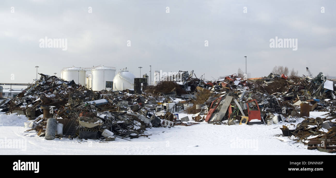 Scrap Metal and household waste at recycling facility Stock Photo - Alamy