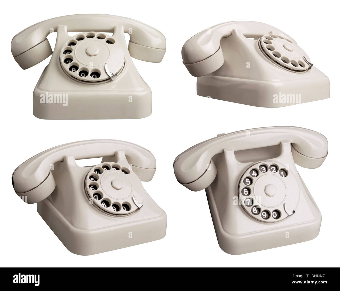 Vintage Telephone in four different angles Stock Photo - Alamy