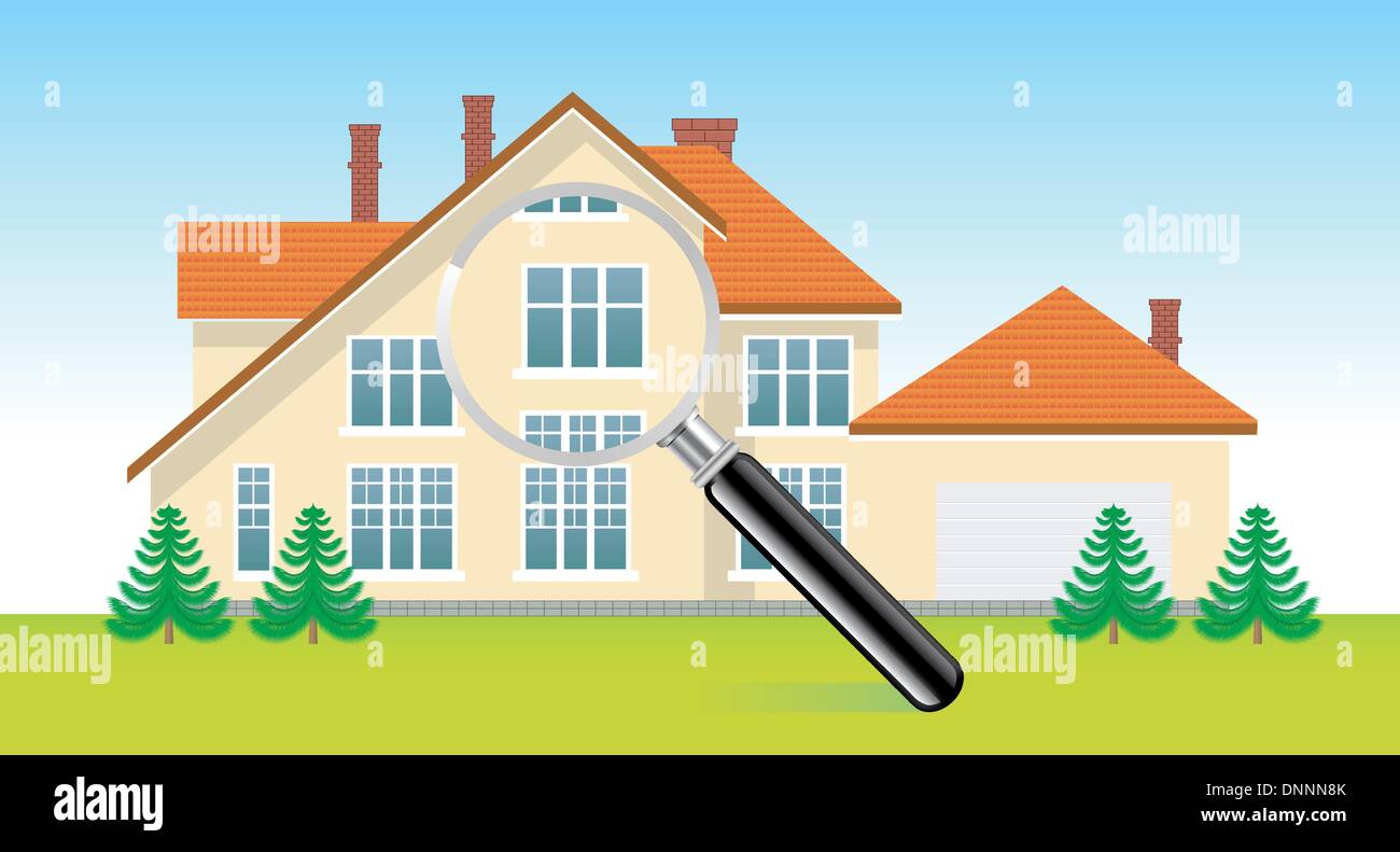 House under magnifying glass hi-res stock photography and images - Alamy